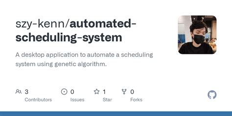 github szy kenn automated scheduling system a desktop application to