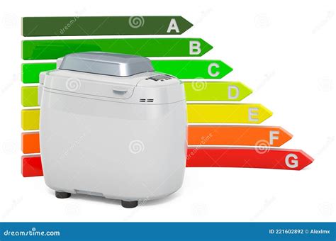 Bread Making Machine With Energy Efficiency Chart 3d Rendering Stock Illustration