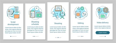 Video Production Onboarding Mobile App Page Screen Vector Template 3762777 Vector Art At Vecteezy
