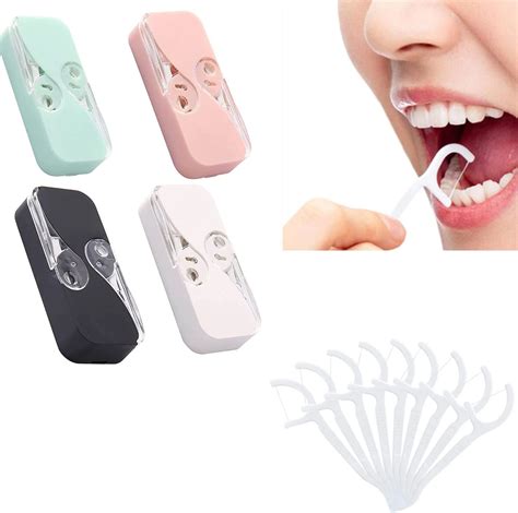 Portable Floss Dispenser Automatic Pop Up Flosser Box Fillable Floss Pick