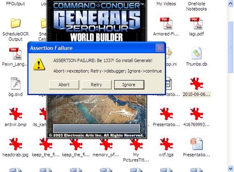 weird error message image candc paradise moddb