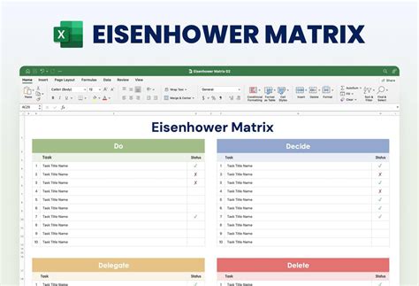 Eisenhower Matrix Excel Template S08092303 Infografolio