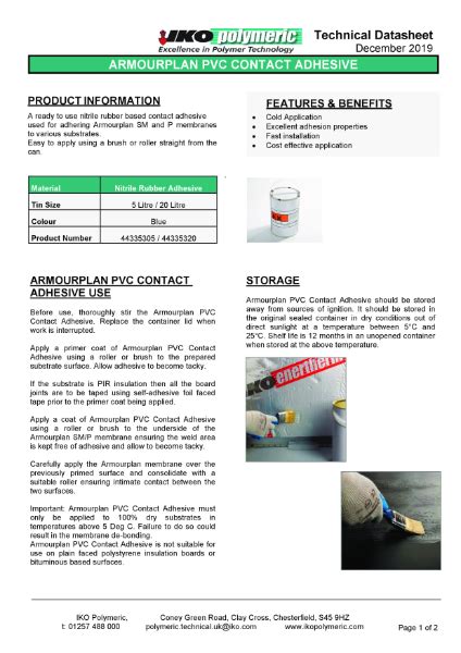 Technical Data Sheet TDS IKO PVC Contact Adhesive NBS Source