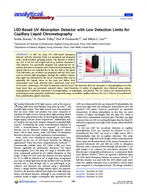 Pdf Led Based Uv Absorption Detector With Low Detection Limits For Capillary Liquid Chromatography