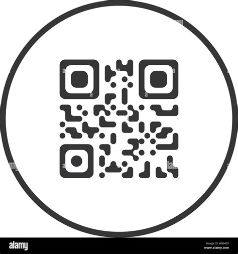 Qr Code Icon Stroke Outline Style Vector Isolate On White Background
