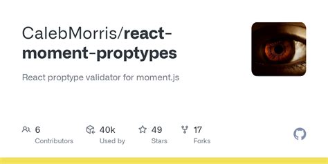 Github Calebmorrisreact Moment Proptypes React Proptype Validator