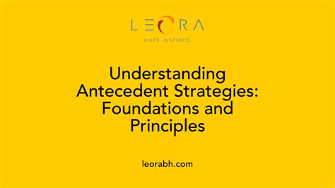 Understanding Antecedent Strategies In Behavior Management
