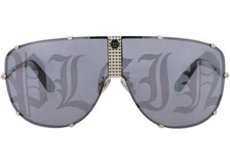 Philipp Plein Aviator Frame Stainless Steel Sunglasses Palladium