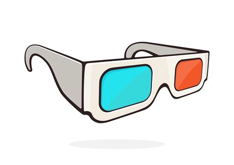 Paper 3d Glasses Isometric View Stereo Retro Glasses For Three
