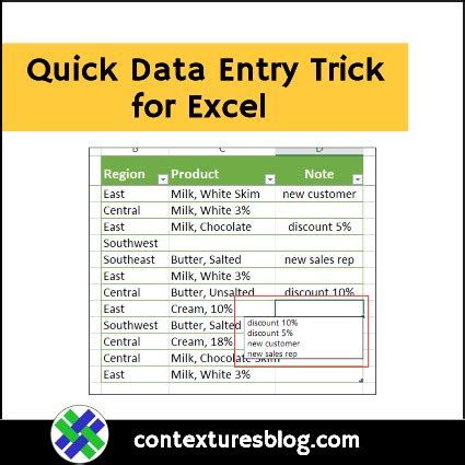 Quick Data Entry Trick For Excel Contextures Blog