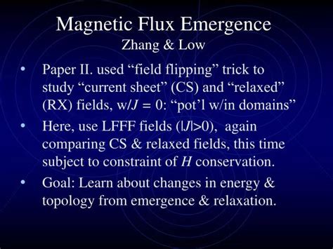 Ppt Magnetic Flux Emergence Zhang And Low Powerpoint Presentation Id