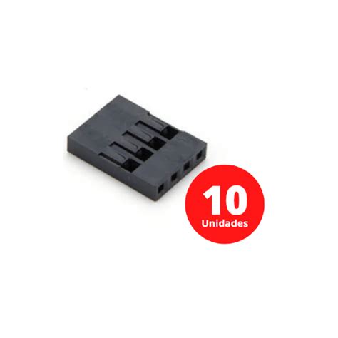 Jumper 4 Pinos X 10 Unidades Conector Cap Femea Para Jumper 4 Vias 2