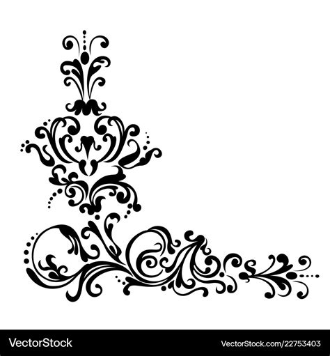 Swirling Decorative Floral Elements Ornament Vector Image