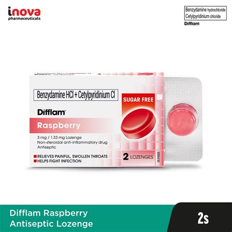 Difflam Raspberry Antiseptic Lozenge 2s Shopee Philippines