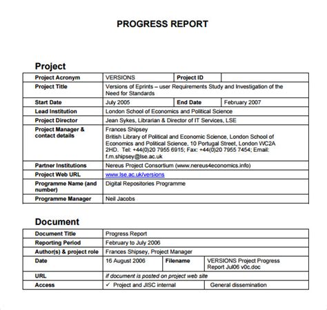 Free 10 Sample Progress Reports In Pdf