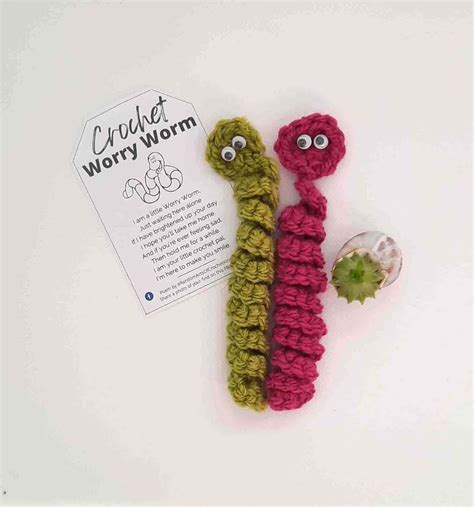 Worry Worm Poems And Tags Pdf Printable Start Crochet Crochet