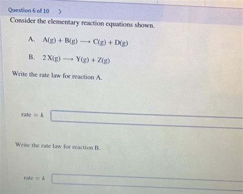 Solved Consider The Elementary Reaction Equations Shown A