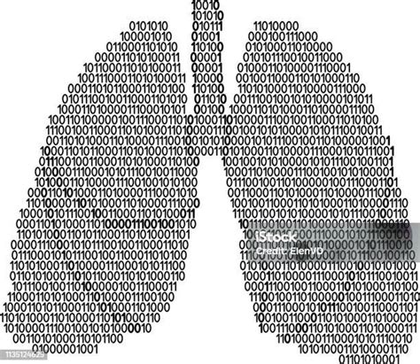 폐 인간적 인 해부학 호흡 기관 검정 것과 0 이진 디지털 코드에서 개략 도식 벡터 일러스트입니다 폐에 대한 스톡 벡터 아트 및 기타 이미지 Istock