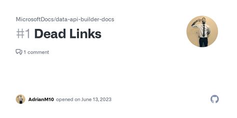 Dead Links Issue 1 MicrosoftDocs Data Api Builder Docs GitHub
