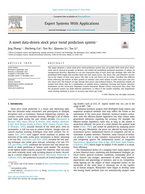 A Novel Data Driven Stock Price Trend Prediction System Pdf Prediction Technical Analysis
