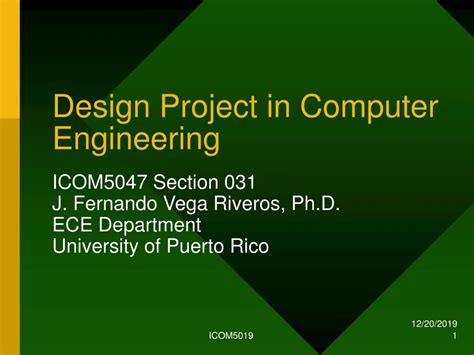 PPT Design Project In Computer Engineering PowerPoint Presentation Free Download ID