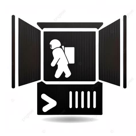 икона космонавта входящего в космическую кабину Png упрощенная черная иконка развертывания на