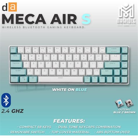 Jual Digital Alliance Gaming Keyboard Meca Air S White And Blue Shopee Indonesia