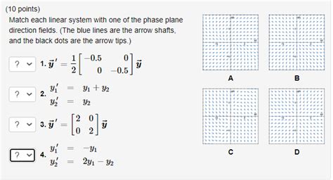 solved 10 points match each linear system with one of the