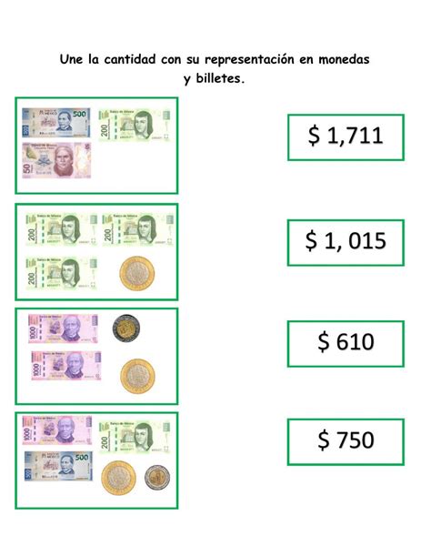 Ficha Pdf Online De Monedas Y Billetes Para 2 Grado Actividades De