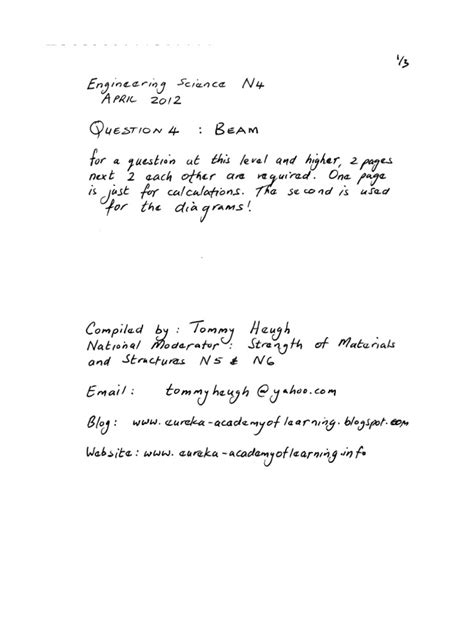Engineering Science N4 Apr 2012 Beam Pdf
