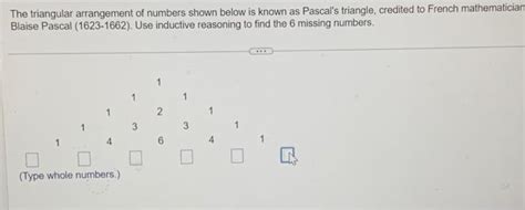 solved the triangular arrangement of numbers shown below is