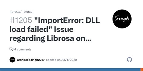 ImportError DLL Load Failed Issue Regarding Librosa On Python Issue Librosa