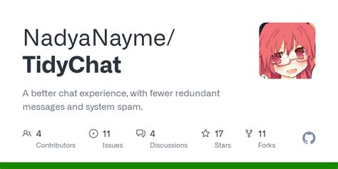 GitHub NadyaNayme TidyChat A Better Chat Experience With Fewer Redundant Messages And System