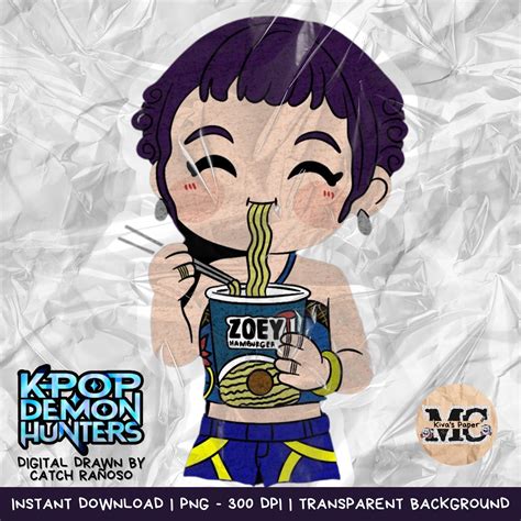 Zoey Eating Ramen Digital Drawn By Kivas Paper Png 300 Dpi Etsy
