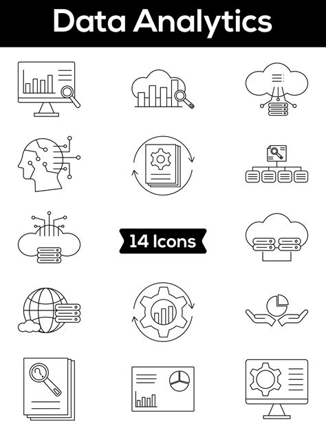 Linear Style Data Analytics Icon Or Symbol Set 24481896 Vector Art At Vecteezy