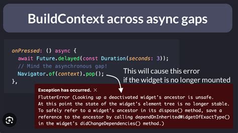 Avoiding Pitfalls Why Using Buildcontext Across Async Gaps Is A Bad