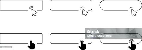 Click Blank Button With Pointer Clicking Mouse Pointer Pictogram Action Button Cursor Icon
