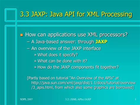 ppt 3 3 jaxp java api for xml processing powerpoint presentation