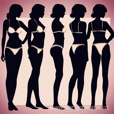 Silhouette Of Elegant Dark Female Figure For Lingerie Size Chart AI Art Generator