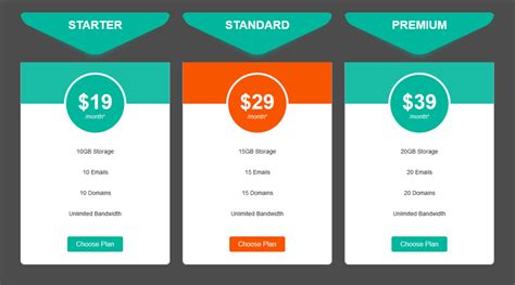Pricing Responsive Css3 Pricing Table By Mgscoder Codecanyon