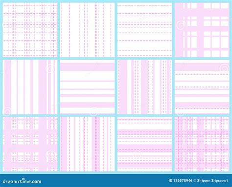 Pink Grid Line Seamless Pattern Stock Vector Illustration Of Fabric Leaf 126578946
