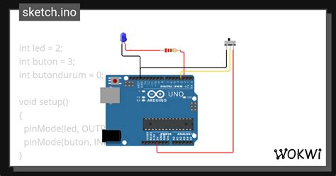 Led Resistör Switch Wokwi ESP STM Arduino Simulator
