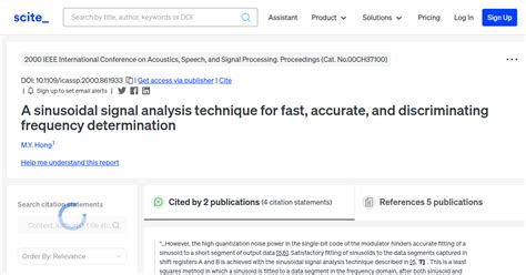 A Sinusoidal Signal Analysis Technique For Fast Accurate And