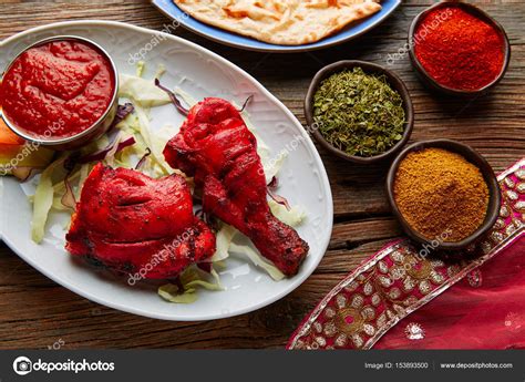 Chicken Tandoori Indian Recipe With Spices Stock Photo By Lunamarina