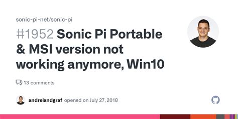 sonic pi portable and msi version not working anymore win10 · issue