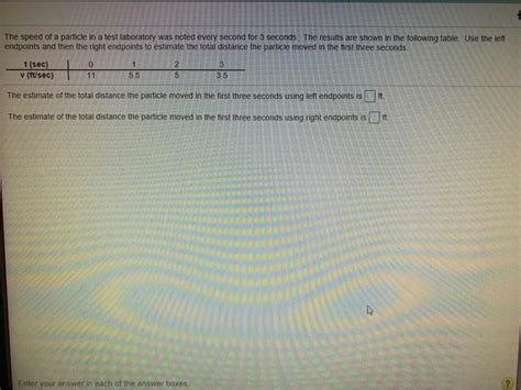 Solved The Speed Of A Particle In A Test Laboratory Was Chegg Com