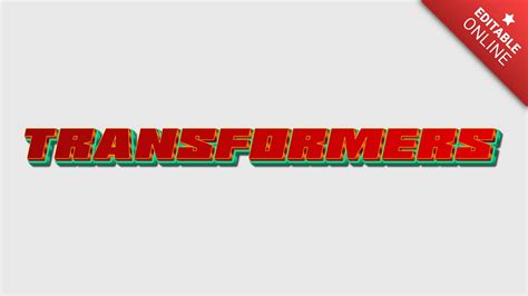 Transformers Live Text Effect Generator