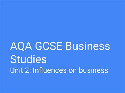 Aqa Gcse Business Influences On Business Bundle Teaching Resources