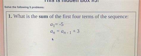 Solved Solve The Following Problems What Is The Sum Of Chegg Com