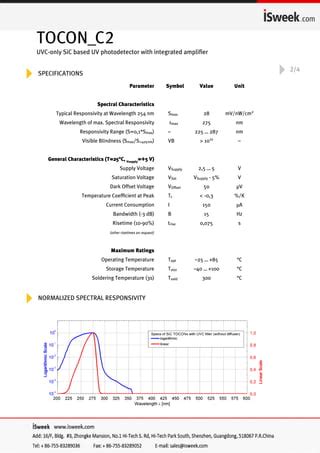 Uvc Only Si C Based Uv Photodetector With Integrated Amplifier Tocon
